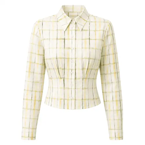 EXQUISE Floriana Long Sleeve Cropped Shirt