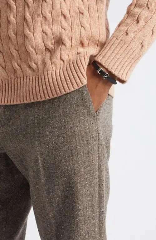 Valentino Garavani Vlogo Braided Leather Bracelet