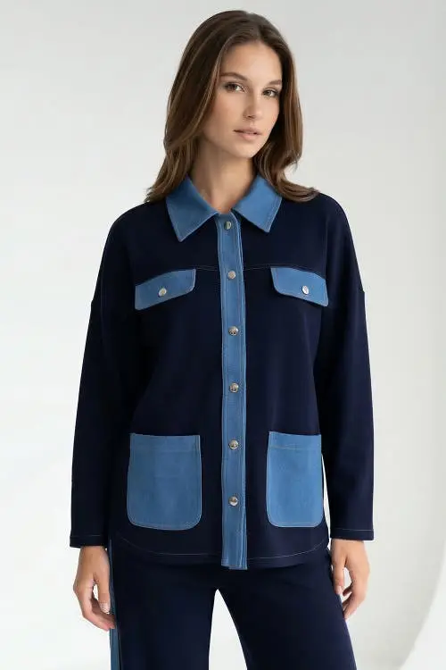 EXQUISE Makena Long Sleeve Pocket Knit Jacket