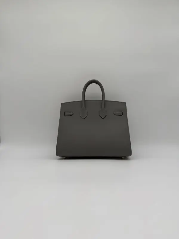 Hermès Birkin 25cm Sellier Gris Meyer Madame Leather Gold Hardware - Grey