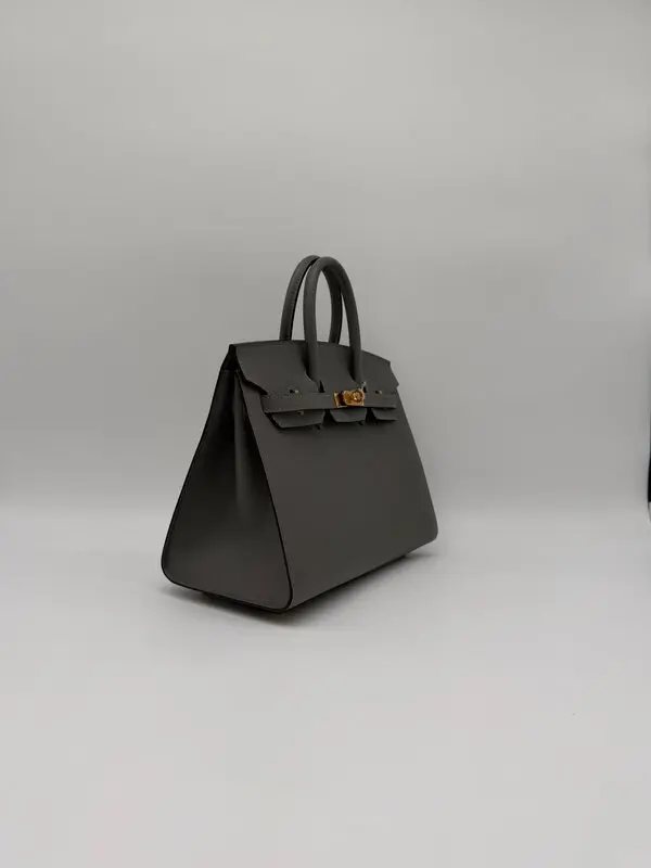 Hermès Birkin 25cm Sellier Gris Meyer Madame Leather Gold Hardware - Grey