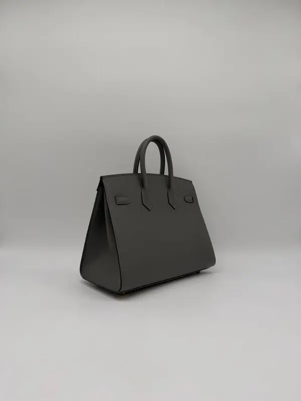 Hermès Birkin 25cm Sellier Gris Meyer Madame Leather Gold Hardware - Grey