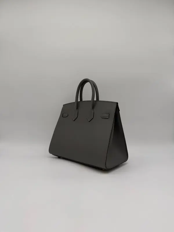 Hermès Birkin 25cm Sellier Gris Meyer Madame Leather Gold Hardware - Grey