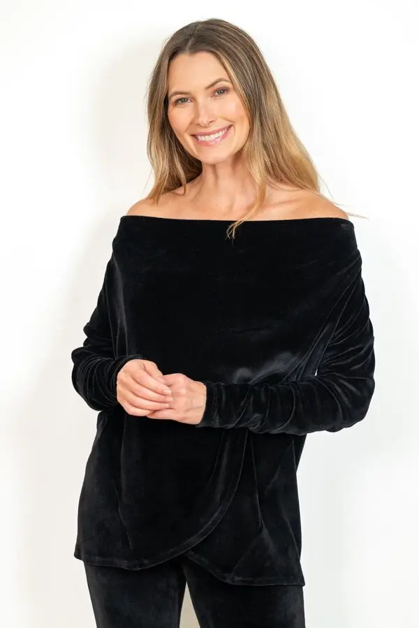 JJWINKS Velour Sweater Weather Top - Black