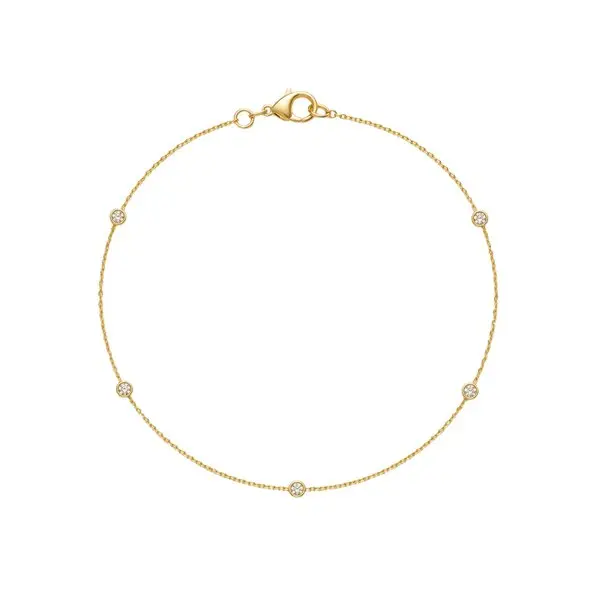 LILY FLO JEWELLERY Starlight Five Diamond Station Bracelet - Gold