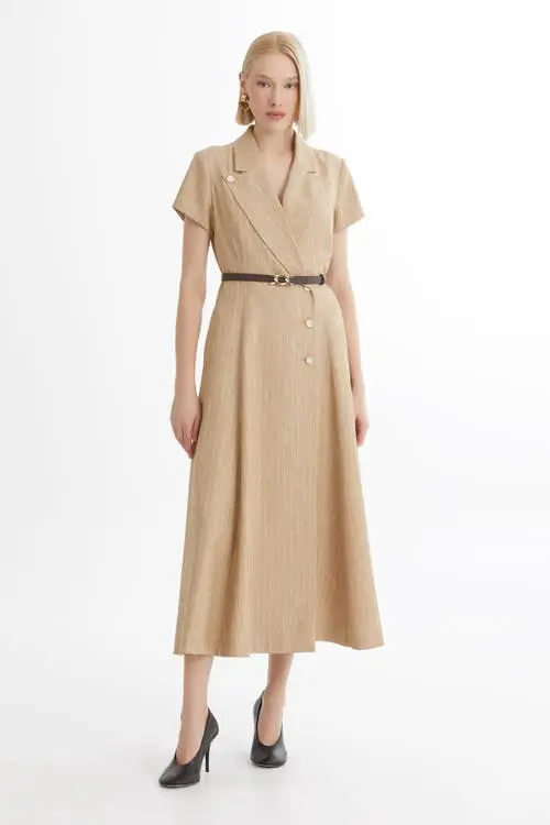 GIZIA Belted Flounce Dress