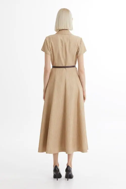 GIZIA Belted Flounce Dress