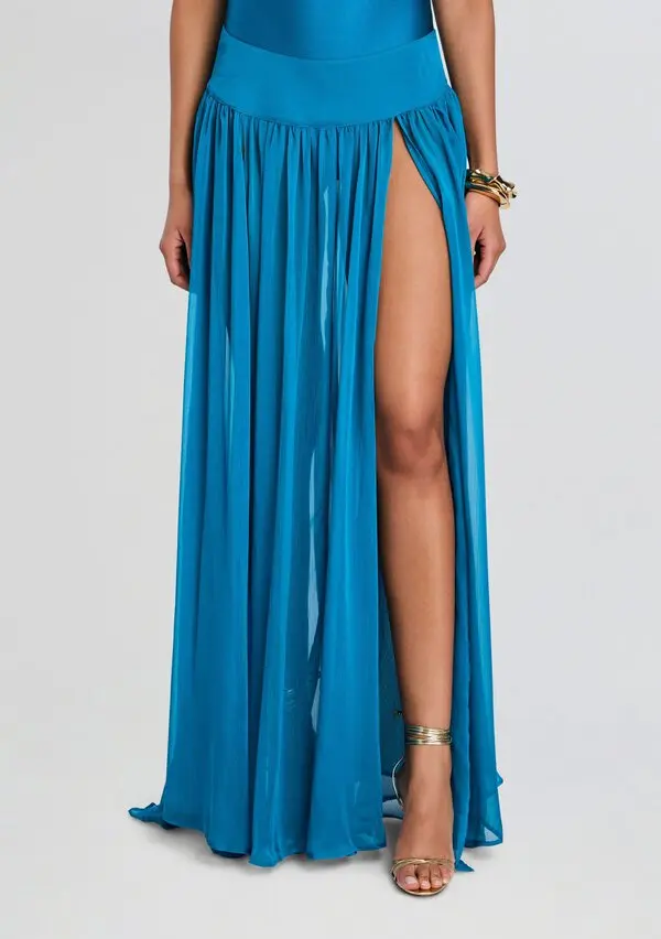 SHANI SHEMER Medow Maxi Skirt - Blue Teal