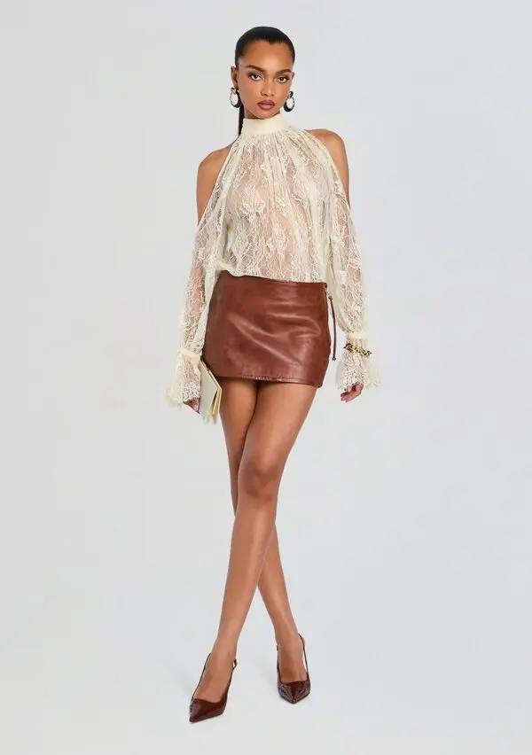 Retrofete Valerie Leather Skirt