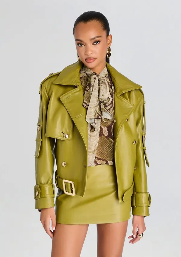 Retrofete Yseld Leather Jacket - Basil