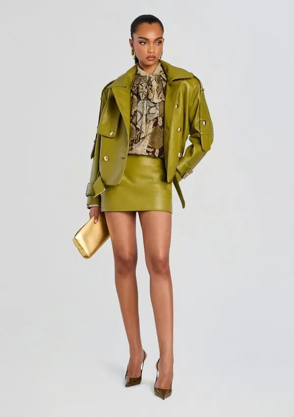 Retrofete Yseld Leather Jacket - Basil