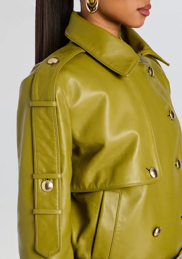 Retrofete Yseld Leather Jacket - Basil