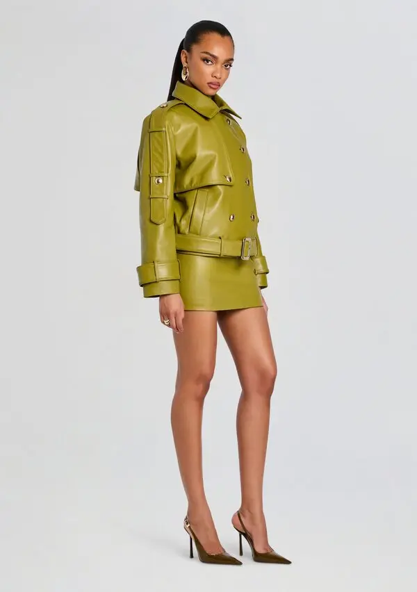 Retrofete Yseld Leather Jacket - Basil