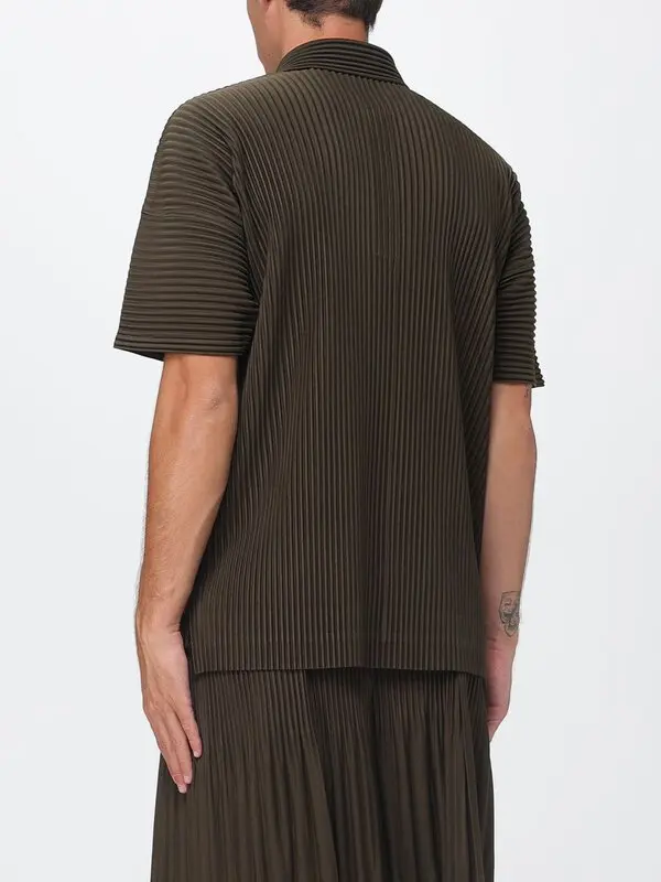 Issey Miyake Homme Plissé Short-sleeved Pleated Crêpe Polo Shirt - Brown