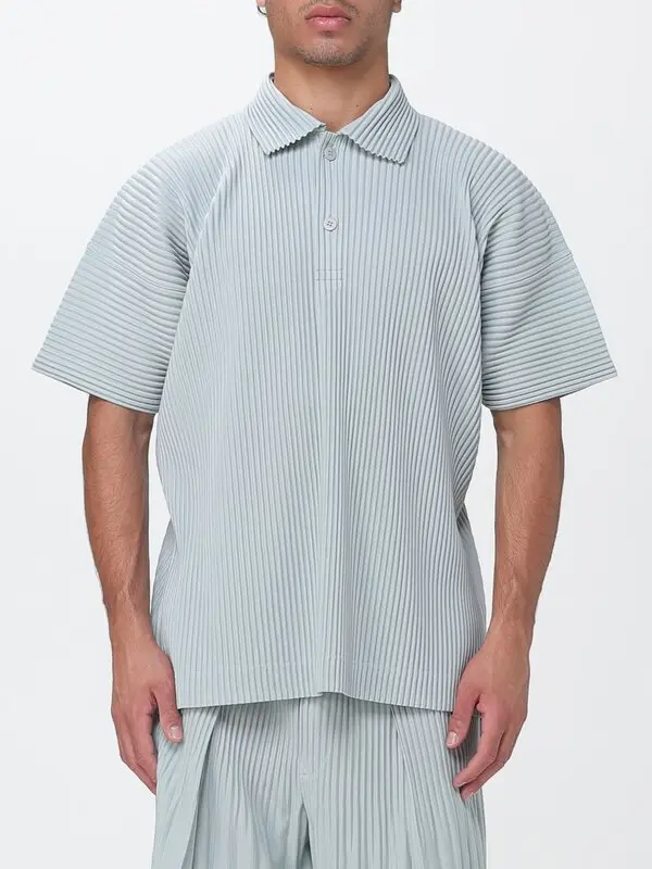 Issey Miyake Homme Plissé Short-sleeved Pleated Crêpe Polo Shirt - Grey