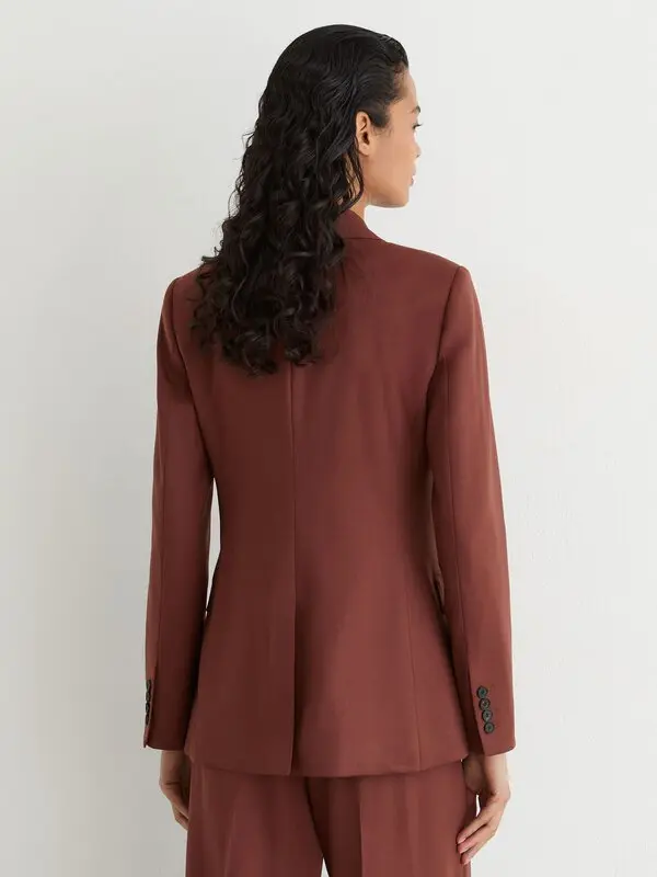 REISS Solene Petite Wool-blend Double-breasted Suit Blazer