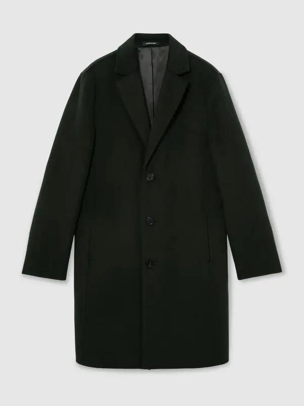REISS Knight Wool-blend Single-breasted Coat - Green