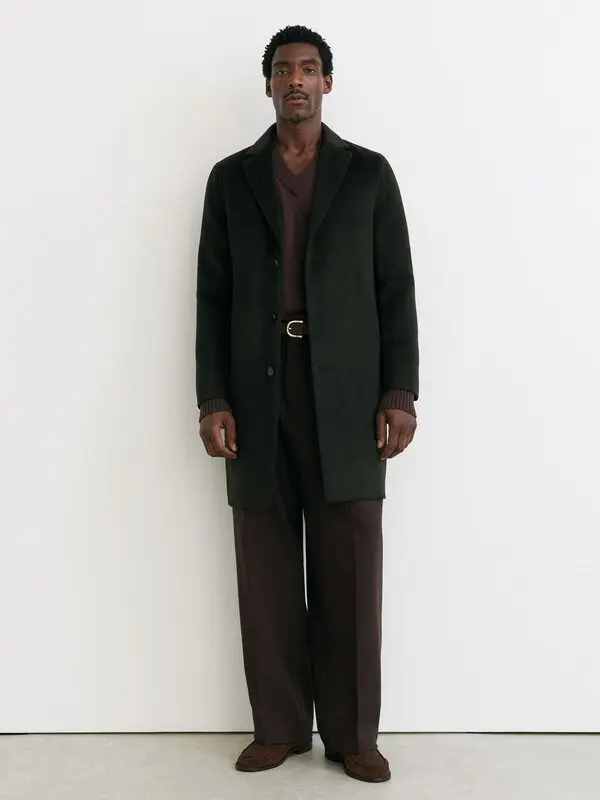 REISS Knight Wool-blend Single-breasted Coat - Green