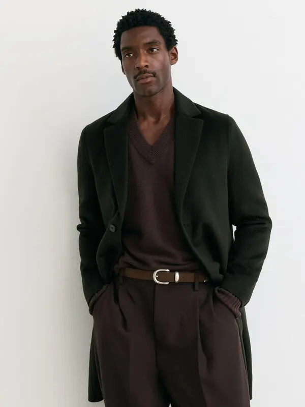 REISS Knight Wool-blend Single-breasted Coat - Green