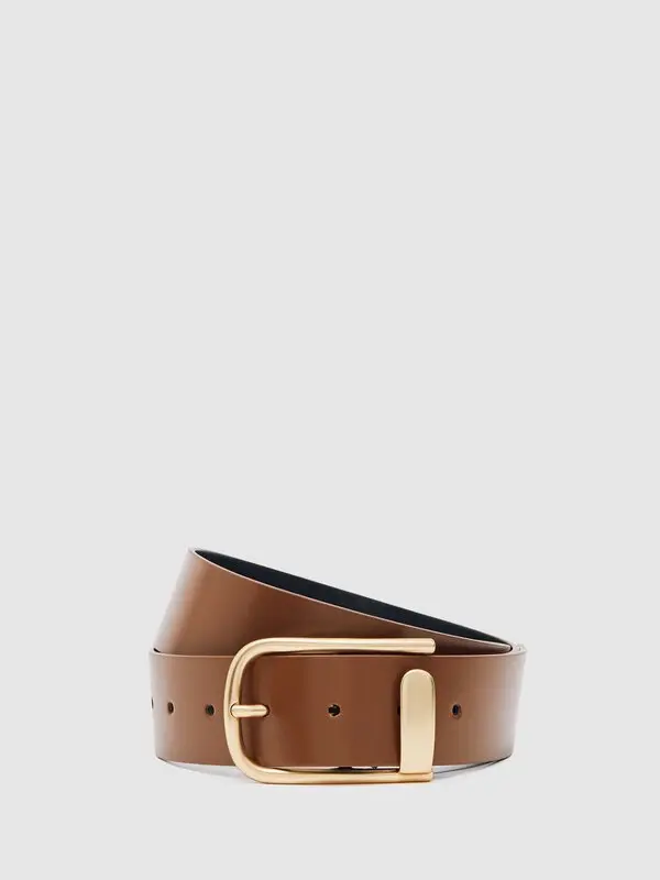 REISS Iyla Leather Half-keeper Belt