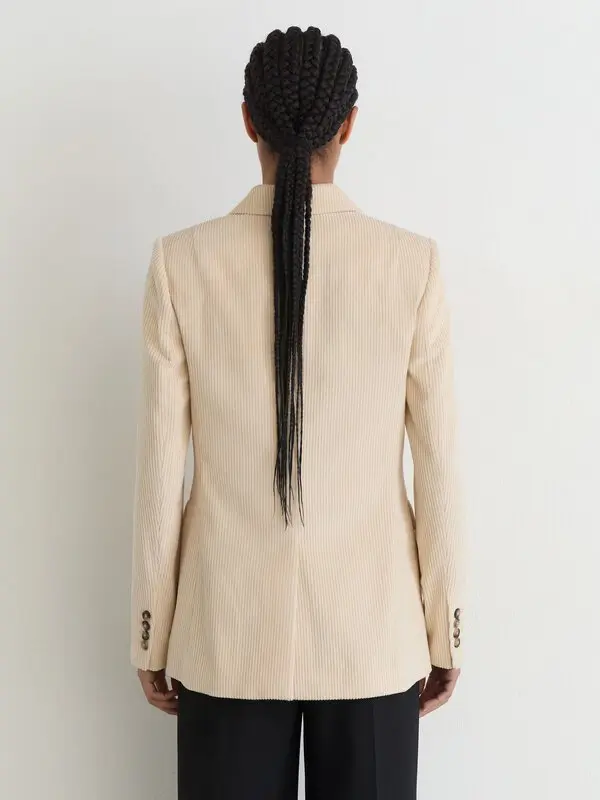 REISS Sadie Petite Cotton Corduroy Double-breasted Blazer