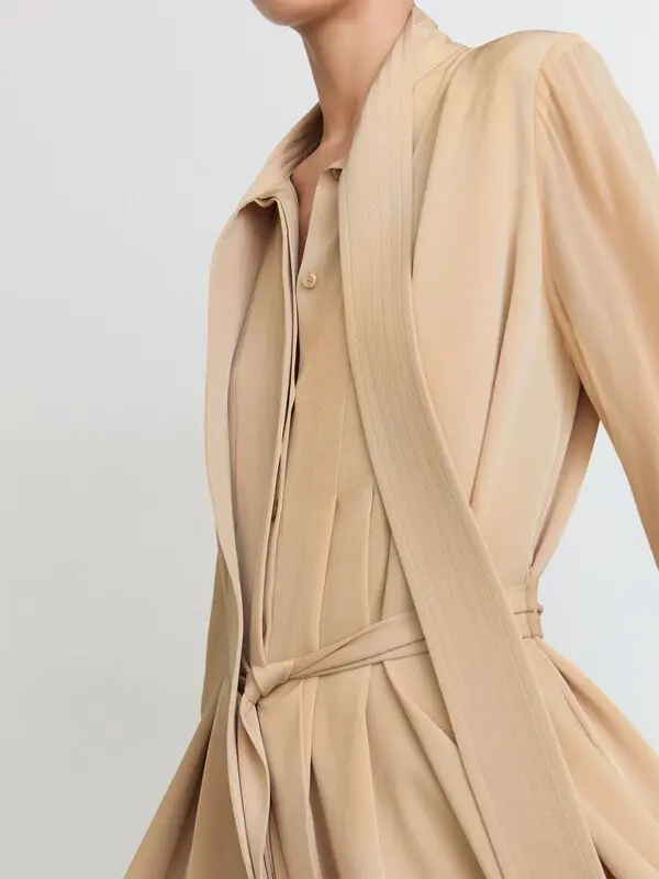 REISS Iman Tie-neck Belted Mini Dress