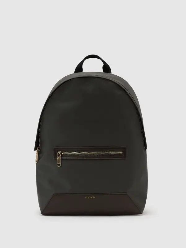 REISS Allen Woven Zipped Backpack