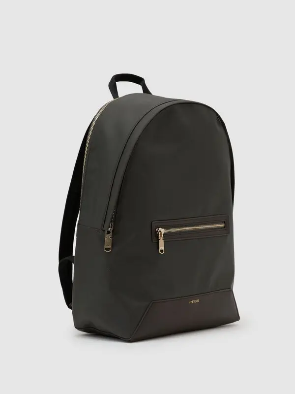 REISS Allen Woven Zipped Backpack