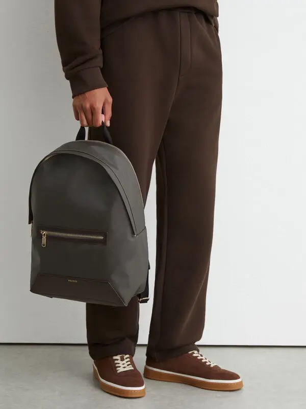 REISS Allen Woven Zipped Backpack