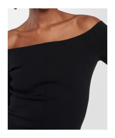 Galvan Aphrodite Off-shoulder Long-sleeve Midi Dress