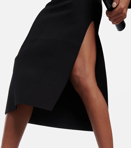 Galvan Aphrodite Off-shoulder Long-sleeve Midi Dress
