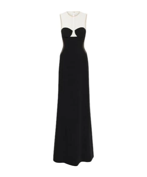 Stella McCartney Mesh-paneled Crepe Gown