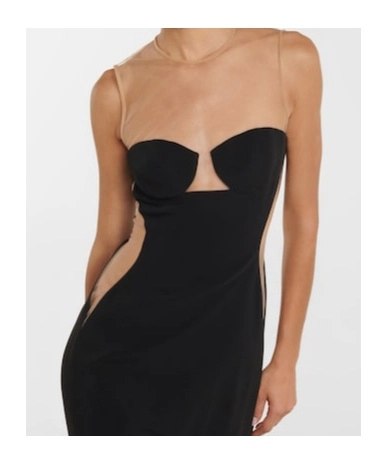 Stella McCartney Mesh-paneled Crepe Gown