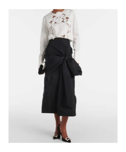 Oscar De La Renta Embroidered Cotton Blouse