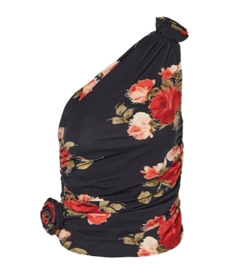 Magda Butrym Floral Ruched One-shoulder Top