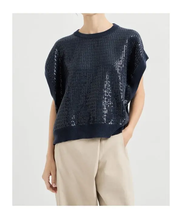 Brunello Cucinelli Dazzling Check-pattern Top