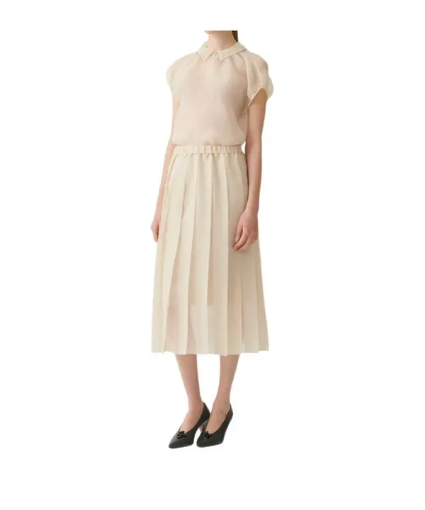 Fabiana Filippi Sleeveless Collared Sheer Top