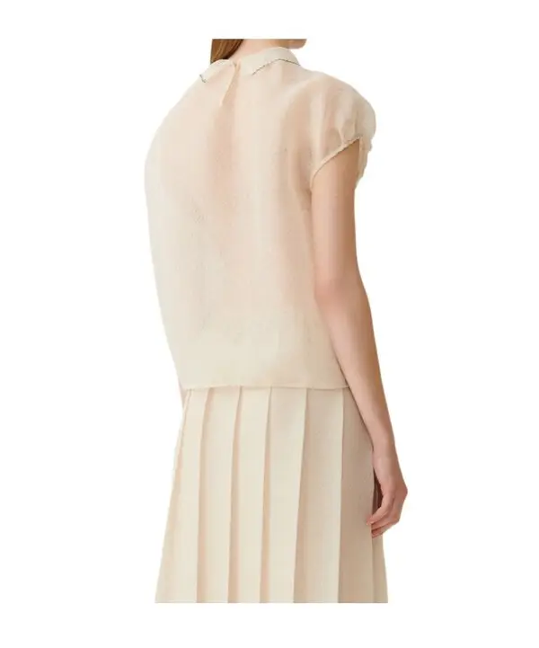Fabiana Filippi Sleeveless Collared Sheer Top