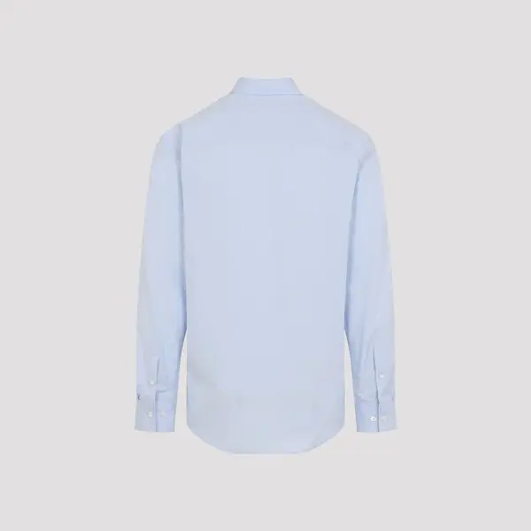 Dries Van Noten Long Sleeve Tie Buttoned Shirt - Blue