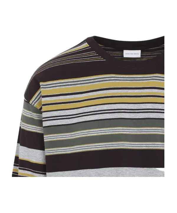 Dries Van Noten Striped Long Sleeved T-shirt - Black