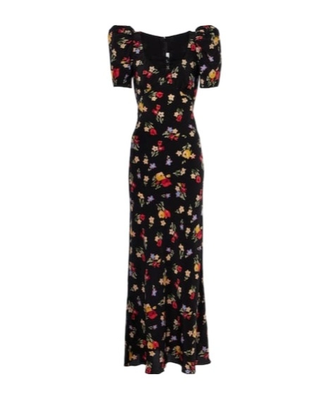 RODARTE Floral Silk Crêpe De Chine Gown - Black