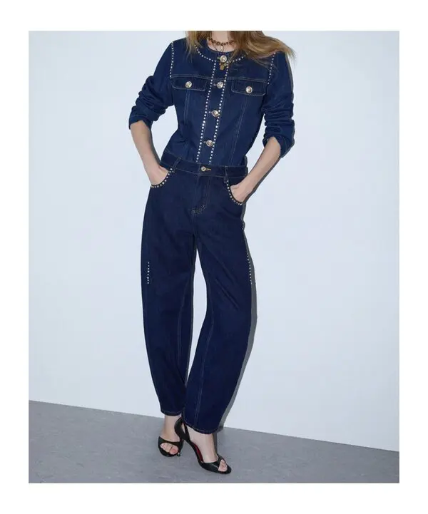 Liu Jo High-waisted Straight Leg Jeans With Rhinestone Embellishments
