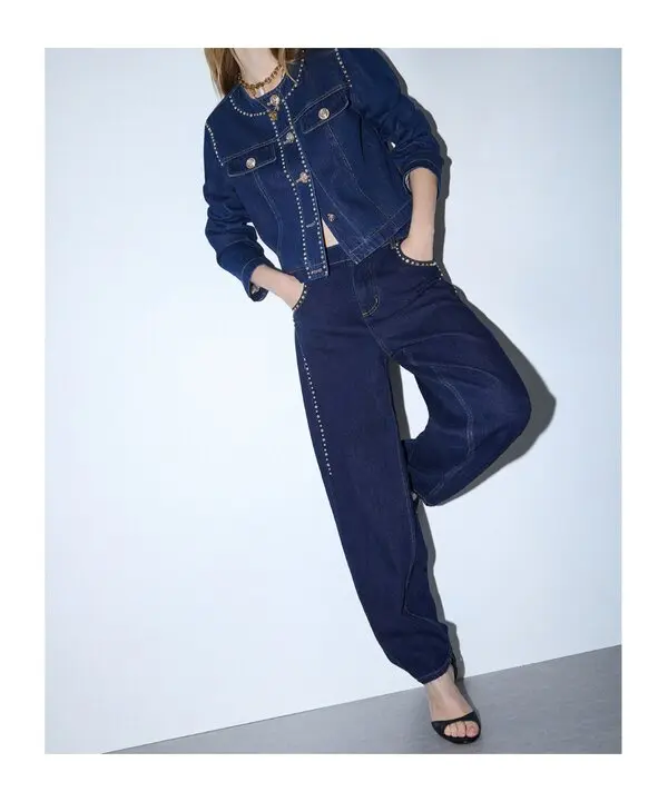 Liu Jo High-waisted Straight Leg Jeans With Rhinestone Embellishments