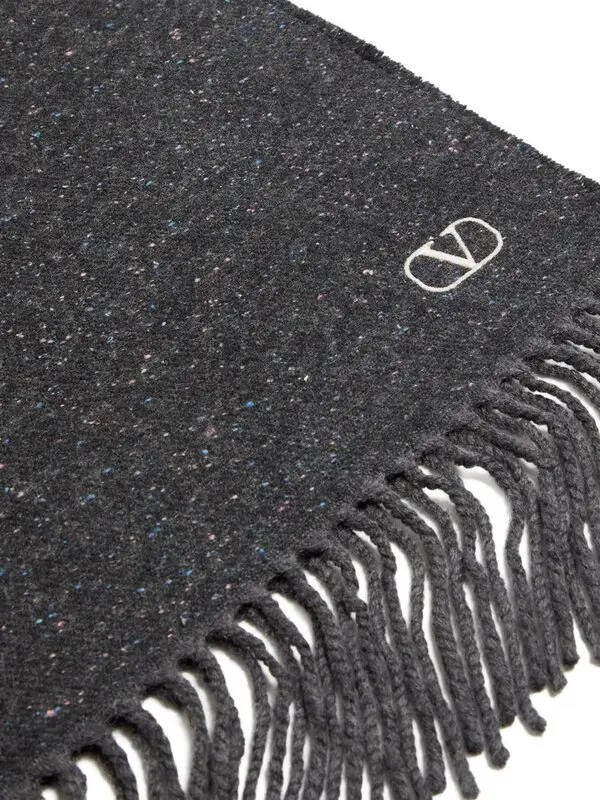 Valentino Garavani Wool Scarf With Vlogo Embroidery