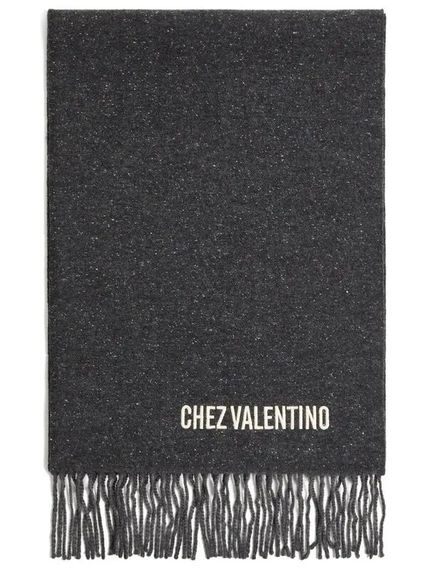 Valentino Garavani Wool Scarf With Vlogo Embroidery