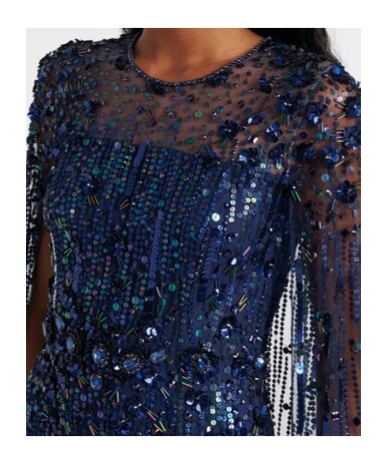 Jenny Packham Ruby Sequined Caped Gown