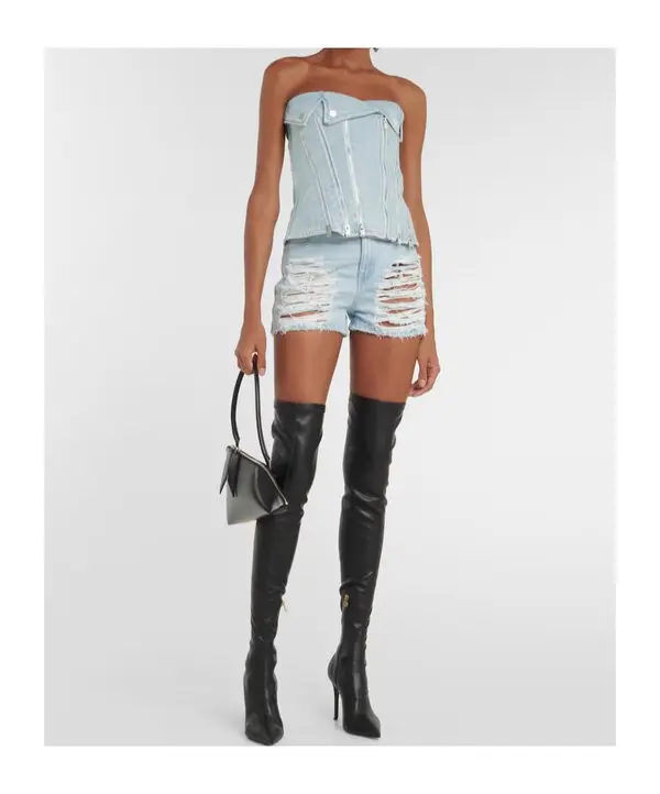 DION LEE Zippered Denim Bustier