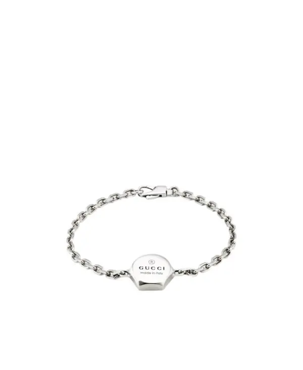 Gucci Embossed Logo Chain Bracelet - Gray
