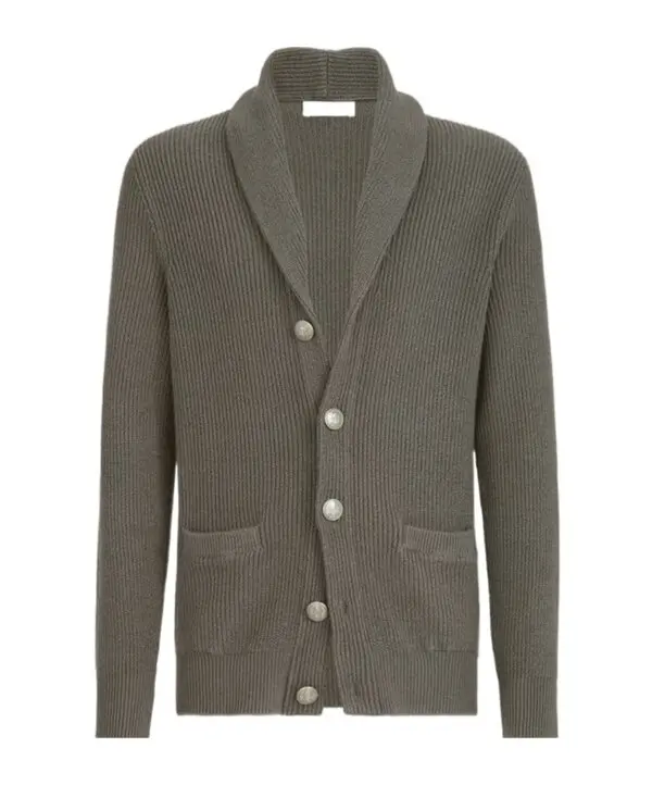 Brunello Cucinelli Malfilé-cotton English-rib Cardigan - Military