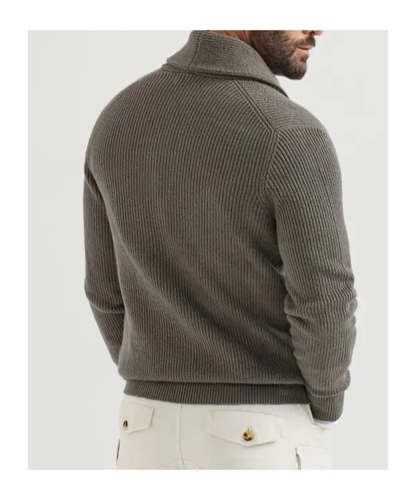 Brunello Cucinelli Malfilé Cotton English Rib Cardigan - Military
